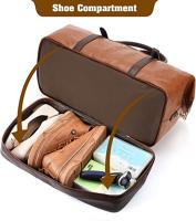 China PU Leather Weekender Bag , Travel Duffel Bags With Shoe And Laptop Compartment for sale