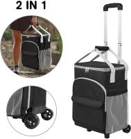 China Picnic Insulated Trolley Cooler Bag With Wheels Cart Keep Cool Warm 2x8x15