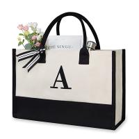 China Canvas Tote Monogram Custom Travel Bag For Teacher Mother Birthday for sale