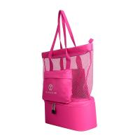 China Large Insulated Beach Tote Cooler Bag Handbag For Cold Drinks Pink for sale