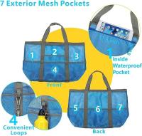 China Oversized Embroidery Extra Large Waterproof Beach Bag With Zipper for sale
