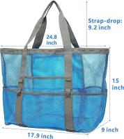 China Oversized Embroidery Extra Large Waterproof Beach Bag With Zipper for sale