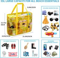 China Custom Pattern Printing Extra Large Beach Bags Waterproof With 9 Pockets for sale