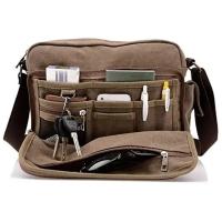 China Portable Canvas Offset Print Crossbody Messenger Bag Women'S 13.8 X 4 X 10.8 Inches for sale