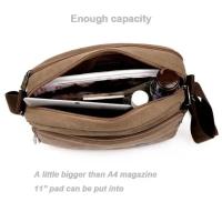 China Portable Canvas Offset Print Crossbody Messenger Bag Women'S 13.8 X 4 X 10.8 Inches for sale