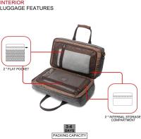 China Custom Large capacity Waterproof Genuine Leather Canvas Overnight Weekender Travel Bag for sale