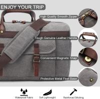 China Custom Large capacity Waterproof Genuine Leather Canvas Overnight Weekender Travel Bag for sale