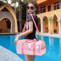 China Water Resistant Polyester Metalic Pink Color Overnight Weekender Gym Dance Bag with Wet pocket for sale