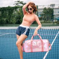 China Water Resistant Polyester Metalic Pink Color Overnight Weekender Gym Dance Bag with Wet pocket for sale