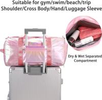 China Water Resistant Polyester Metalic Pink Color Overnight Weekender Gym Dance Bag with Wet pocket for sale