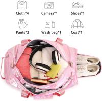 China Water Resistant Polyester Metalic Pink Color Overnight Weekender Gym Dance Bag with Wet pocket for sale