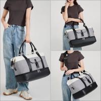China Canvas Large Weekender Foldable Carry On Travel Duffel Bag with leather shoes compartment for sale