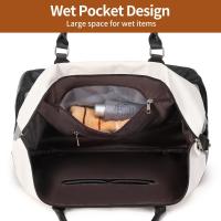 China Canvas Large Weekender Foldable Carry On Travel Duffel Bag with leather shoes compartment for sale