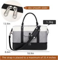 China Canvas Large Weekender Foldable Carry On Travel Duffel Bag with leather shoes compartment for sale