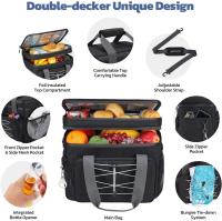 China Double Decker Cooler Bag For Frozen Food Collapsible Insulated Cooler 27L for sale