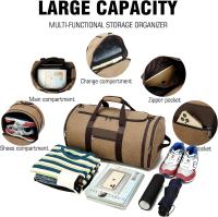 China 58L Brown Convenient Carry On Expandable Mens Weekender Travel Bag with Shoes Compartment for sale