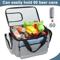China Silver White Large Insulated Tote Cooler Bag With Zipper Soft Men'S 60Can 0.8kg for sale