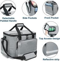 China Silver White Large Insulated Tote Cooler Bag With Zipper Soft Men'S 60Can 0.8kg for sale