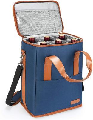 China Xl Custom Insulated Cooler Bag Pouch For Groceries Wine 6 Bottles 8.6X7.1X12.5