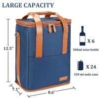 China Xl Custom Insulated Cooler Bag Pouch For Groceries Wine 6 Bottles 8.6X7.1X12.5