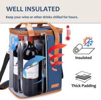 China Xl Custom Insulated Cooler Bag Pouch For Groceries Wine 6 Bottles 8.6X7.1X12.5