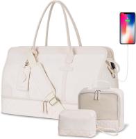 China Large Size Beige Weekender Overnight Bag Hospital Travel Carry On Tote for sale