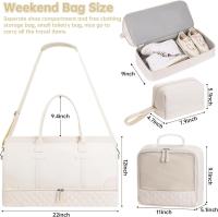 China Large Size Beige Weekender Overnight Bag Hospital Travel Carry On Tote for sale