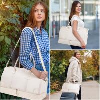 China Large Size Beige Weekender Overnight Bag Hospital Travel Carry On Tote for sale