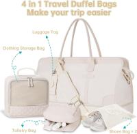 China Large Size Beige Weekender Overnight Bag Hospital Travel Carry On Tote for sale