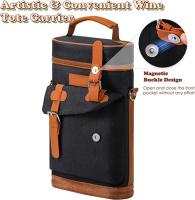 China 600D Polyester Thermal Custom Insulated Cooler Bag 2 Bottle Portable Tote Carrier for sale