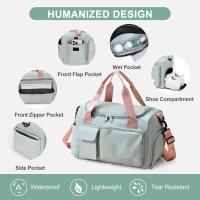 China Medium Lightweight Waterproof Fodable Duffel Travel Bag With Shoe Compartment / Wet Pocket for sale