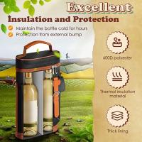 China 600D Polyester Thermal Custom Insulated Cooler Bag 2 Bottle Portable Tote Carrier for sale