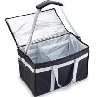 China Lunch Foldable Custom Insulated Cooler Bag  Heated Food Delivery Bag Thermal Aluminum Lining for sale