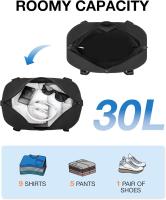 China Black Foldable Dry Wet Travel Bag Lightweight Carry On Tote With Shoulder Strap for sale