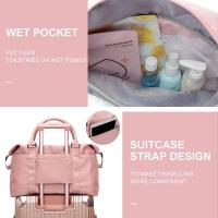 China Large Size Pink Waterproof Weekender Overnight Travel Bag With Wet Pocket for sale