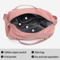 China Large Size Pink Waterproof Weekender Overnight Travel Bag With Wet Pocket for sale