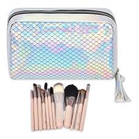 China Large Luxury Custom Cosmetic Bag Leather Cosmetic Case 20X7X14CM for sale