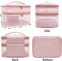China Nylon Mesh Luxury Custom Cosmetic Bag Double Layer Accept Custom Logo for sale