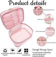 China Nylon Mesh Luxury Custom Cosmetic Bag Double Layer Accept Custom Logo for sale