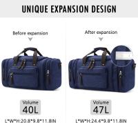 China Durable Canvas Blue Weekender Overnight Bag Sports Gym Yoga Messenger Bag With Handle for sale