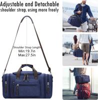 China Durable Canvas Blue Weekender Overnight Bag Sports Gym Yoga Messenger Bag With Handle for sale