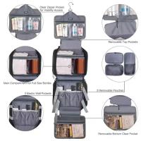 China Portable Hanging Dopp Kit Custom Cosmetic Bag Rectangle Silk Screen Print for sale
