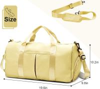 China Yoga Gym Sports Outdoor Weekender Overnight Travel Bag Light Yellow Color Big Size for sale