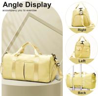 China Yoga Gym Sports Outdoor Weekender Overnight Travel Bag Light Yellow Color Big Size for sale