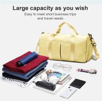China Yoga Gym Sports Outdoor Weekender Overnight Travel Bag Light Yellow Color Big Size for sale