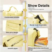 China Yoga Gym Sports Outdoor Weekender Overnight Travel Bag Light Yellow Color Big Size for sale