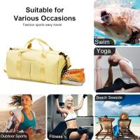 China Yoga Gym Sports Outdoor Weekender Overnight Travel Bag Light Yellow Color Big Size for sale