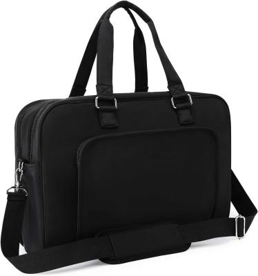 China Black Durable Waterproof Weekender Overnight Bag Carry On Travel Bag With Shoe Bag for sale
