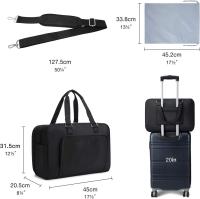 China Black Durable Waterproof Weekender Overnight Bag Carry On Travel Bag With Shoe Bag for sale