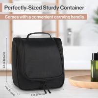China Custom Large Waterproof Black Travel Hanging Toiletry Bag For Makeup And Shaving Supplies for sale